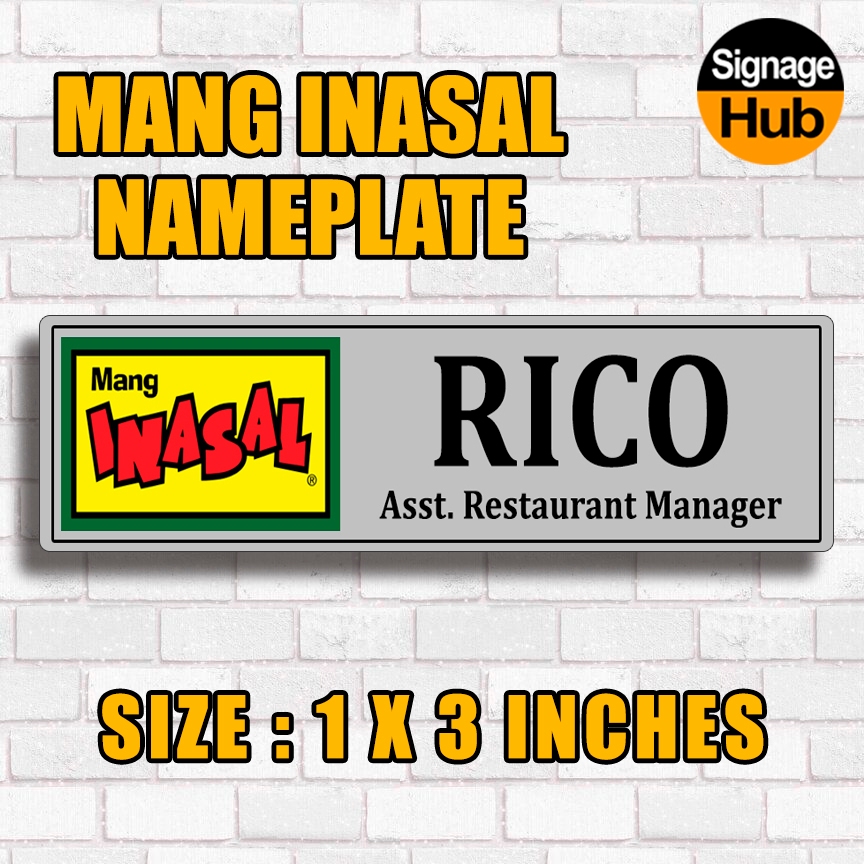 CUSTOM ACRYLIC NAMEPLATE MANG INASAL | WATERPROOF PRINT | Shopee ...
