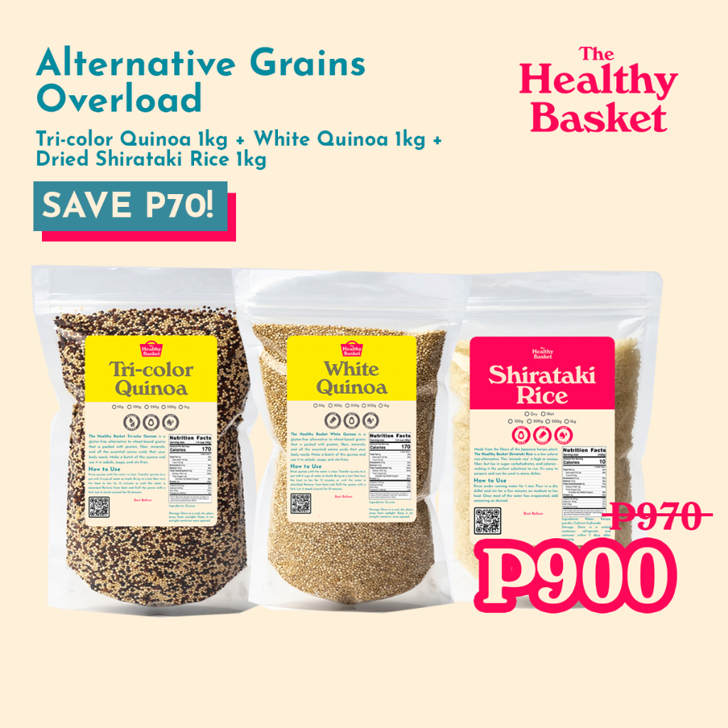 Healthy Basket Shirataki Rice + Tri-Color Quinoa + White Quinoa Bundle ...