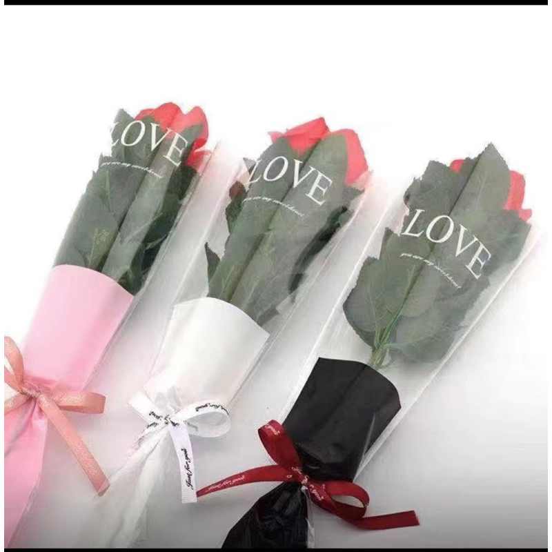 50pcs Flower Plastic Bag Flower Wrapper Valentines | Shopee Philippines