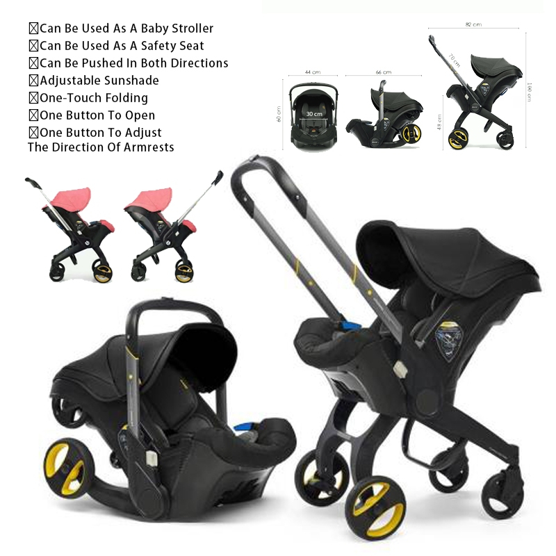 Stroller Car safety seat 4 in 1 two-way portable folding stroller multi ...