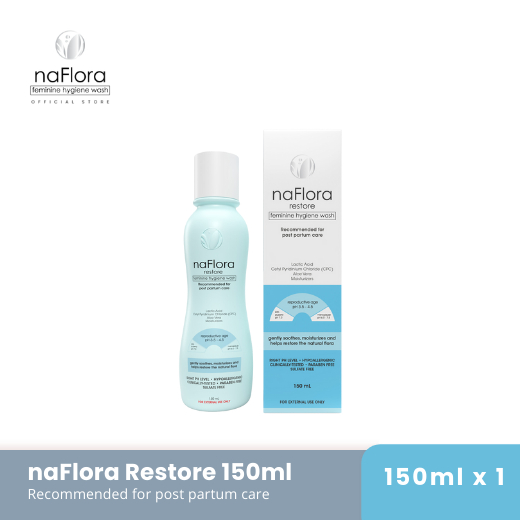 naFlora Feminine Hygiene Wash - Restore (BLUE) 150ml (MAY 2027 ...
