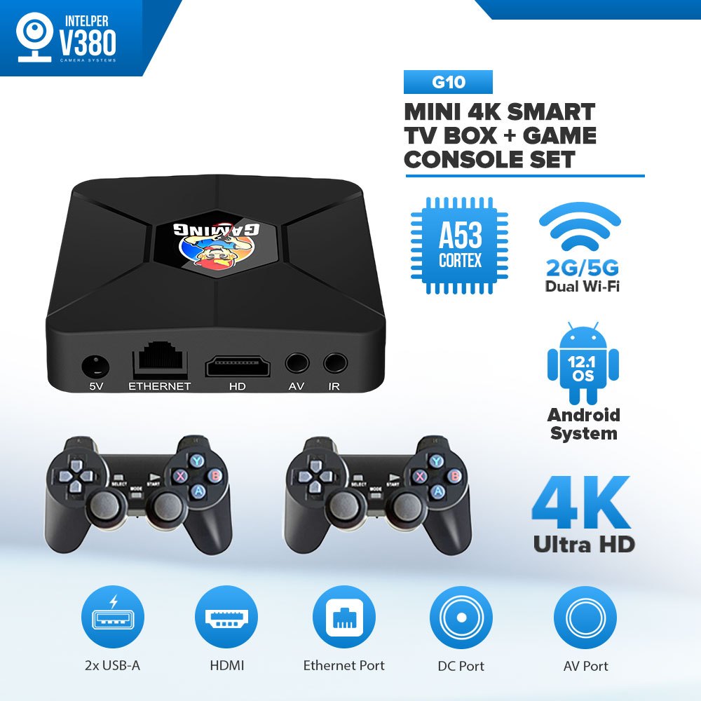 Intelper G10 4K HD 1+8GB Smart TV Game Box + 64GB 30000+ Gamepad Set 5G ...