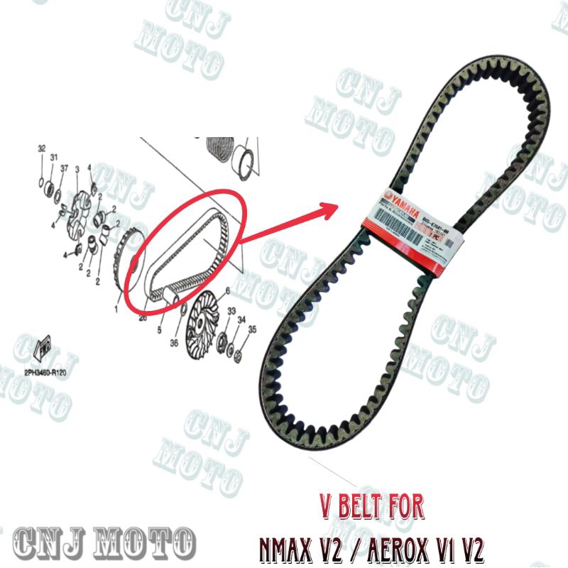 B65 BELT FOR NMAX V2 AEROX V1/V2 100PERCENT GENIUNE | Shopee Philippines