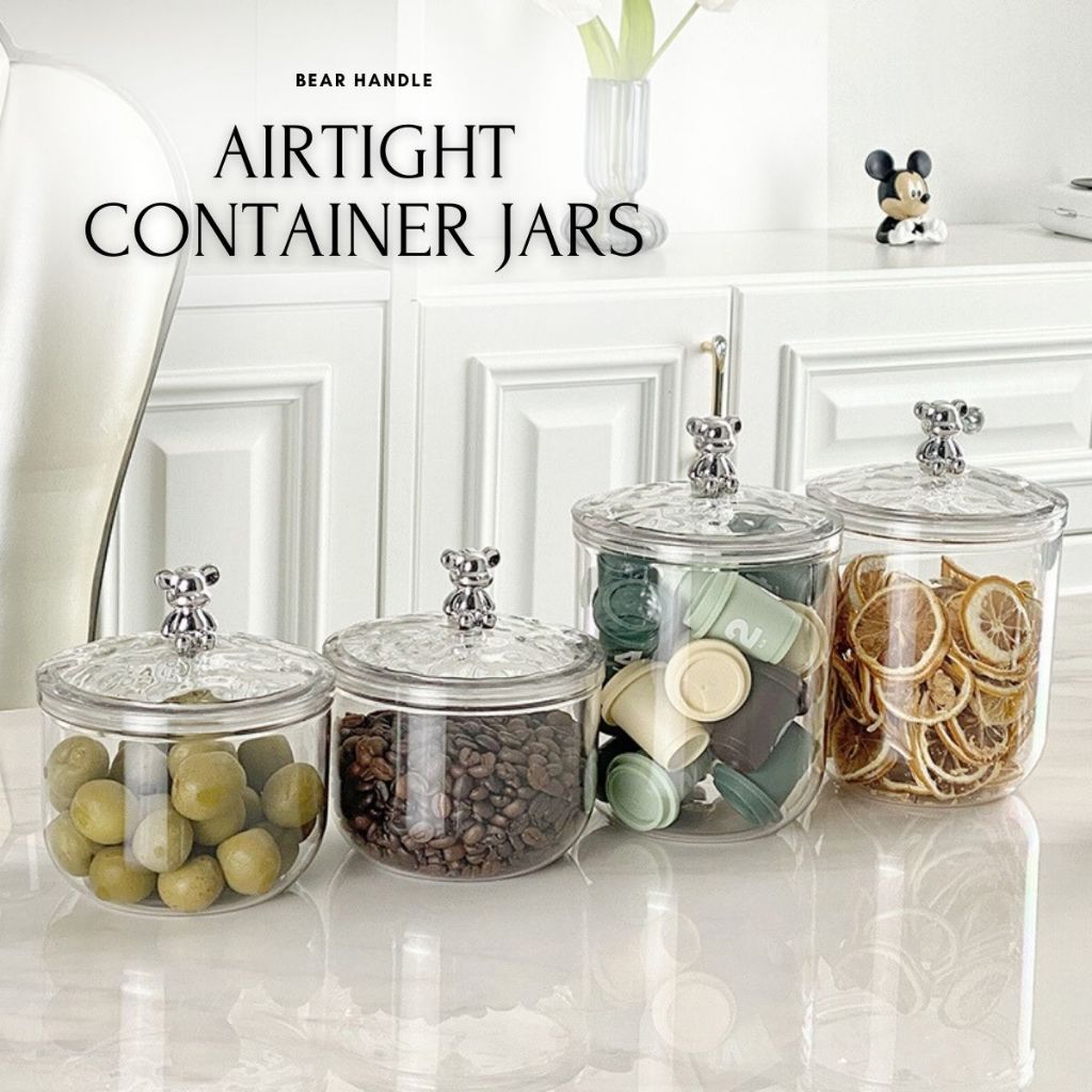 LOCAUPIN Bear Handle Airtight Candy Jar Refill Container Leak Proof ...