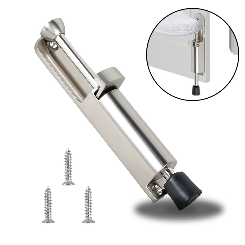 Kickdown Door Stop Stainless Steel Spring Loaded Door Stopper with Kick ...