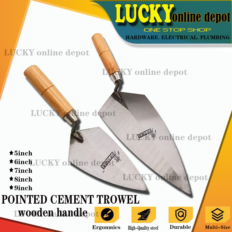 GRAACIAA BT1024 POINTED CEMENT TROWEL WOOD HANDLE | Shopee Philippines