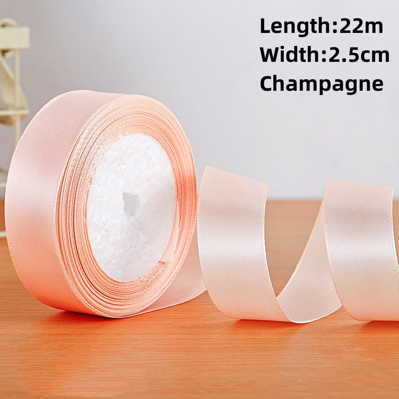 (25 yards/roll) 2.5cm Satin Ribbon Roll Gift Packaging Ribbon Flower ...