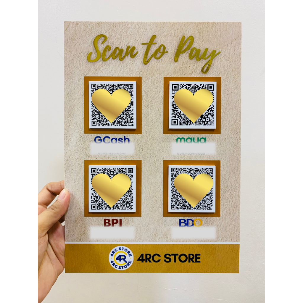 Embossed Gcash and Bank Standee A4 Size (8x11.5inches) | Shopee Philippines
