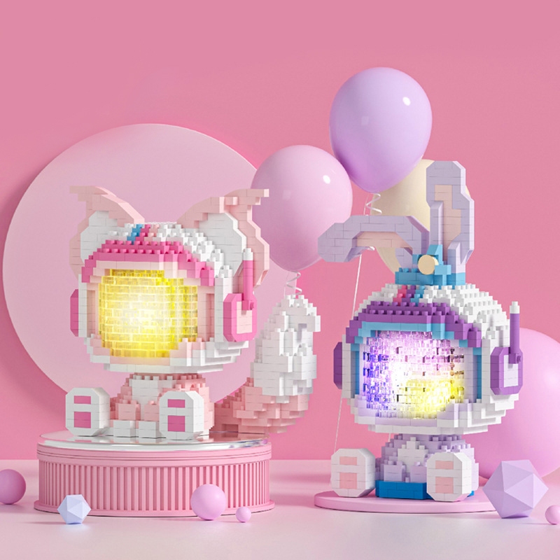 cute cartoon Lighting building blocks gift for Kids Girl Building Block ...