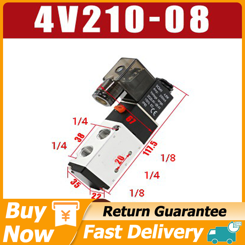 4v210-08 1/4 5 Way 2 Position Port Pneumatic Control Solenoid Valve ...
