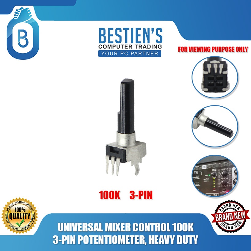 UNIVERSAL MIXER CONTROL 100K 3-PIN POTENTIOMETER, HEAVY DUTY | Shopee ...