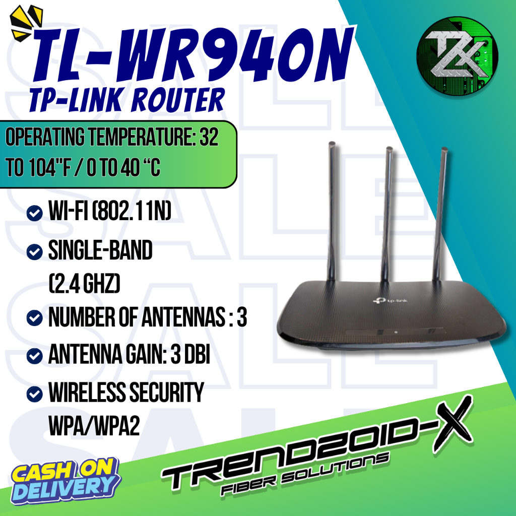 TP-LINK TL-WR940N ROUTER | TRENDZOID - X FIBER SOLUTIONS | Shopee ...
