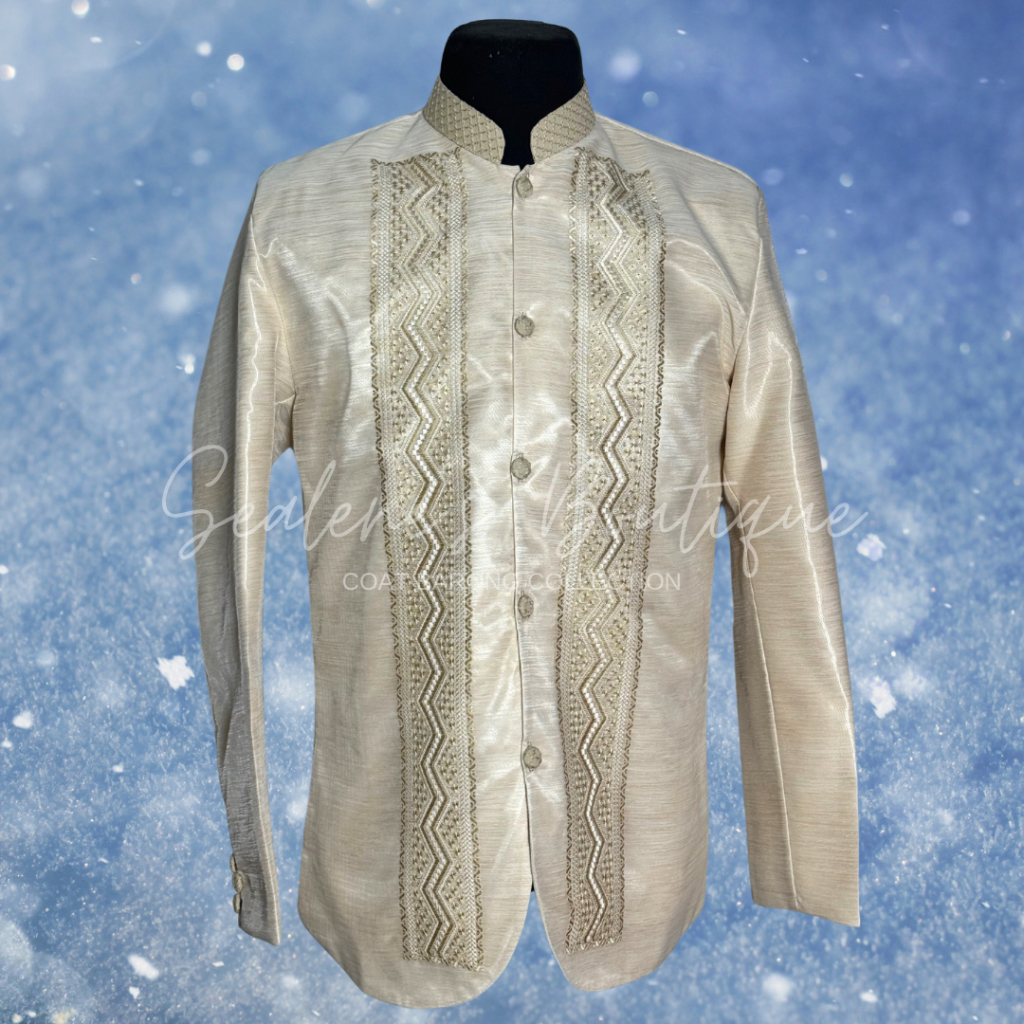 PIÑA CHINESE COAT BARONG - Zigzag Design | Shopee Philippines