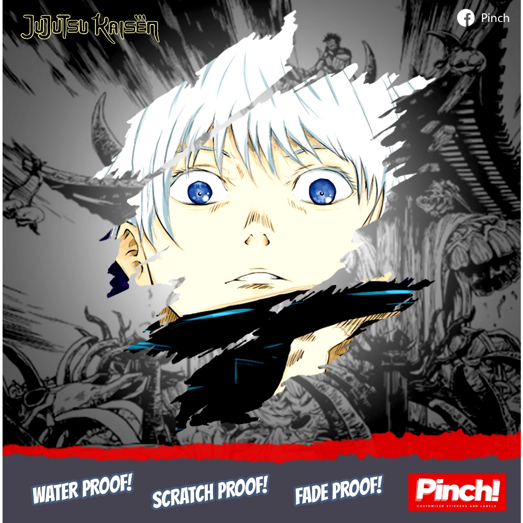 Pinch - JJK Jujutsu Kaisen Grunge Cut Sticker - Satoru Gojo | Shopee ...