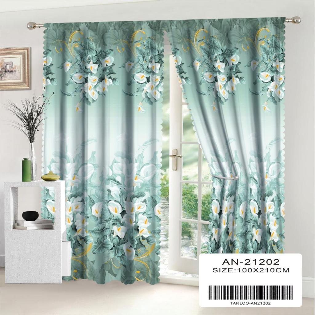 Curtain Kurtina Sa Bintana 100x210cm Windows Curtain Kurtina Door Green ...