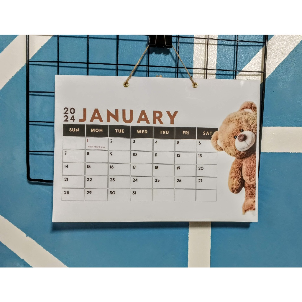 2025 date reminder caledar, minimalist monthly planner, teddy bear ...