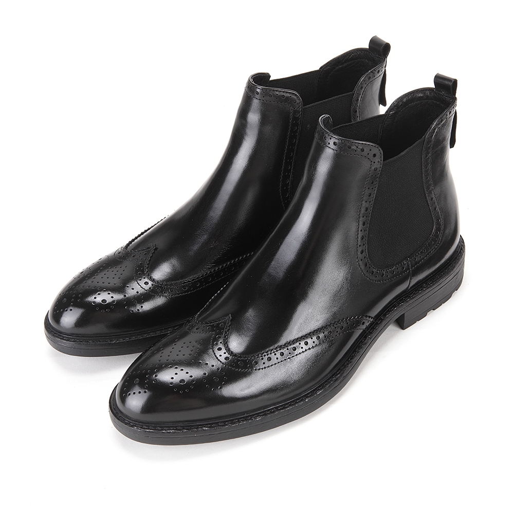 Pabder TM3903 Brogued Chelsea Boots Black | Shopee Philippines