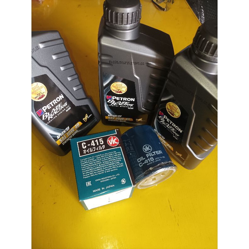 ENGINE OIL semi synthetic (3 ltrs)PETRON 10W-40 & oil filter c-415 ...