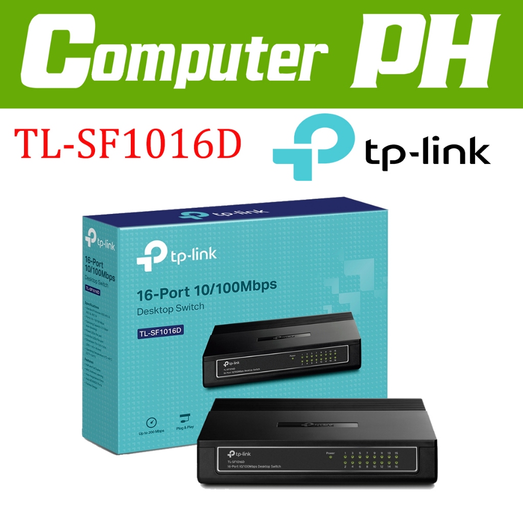 TP-Link TL-SF1016D 16-Port 10/100Mbps Network Ethernet Switch Hub ...