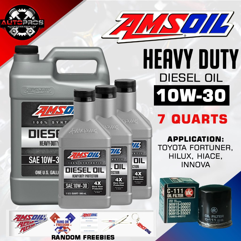 AMSOIL 10W-30 Heavy-Duty Diesel Oil 7 Quarts Change Oil Bundle for ...