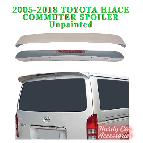 Hi ace Commuter 2005-2024 with 3rd brake light No Paint Rear Spoiler ...