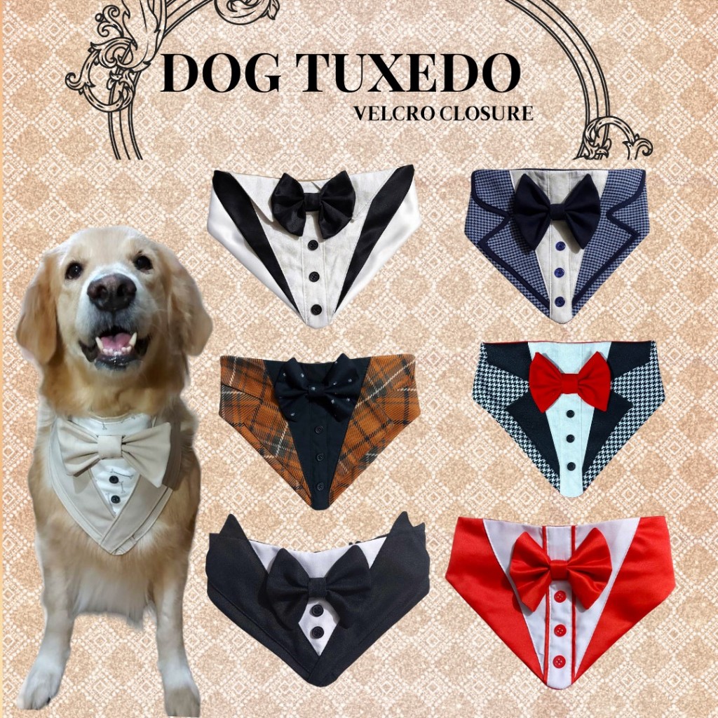 CLASSY FORMAL DOG TUXEDO BANDANA VELCRO CLOSURE | Shopee Philippines