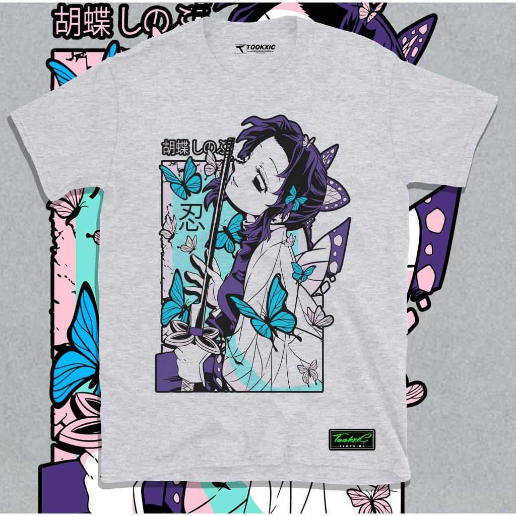 Demon Slayer | SHINOBU | Anime Shirt | Light Acid Gray | Sublimation ...