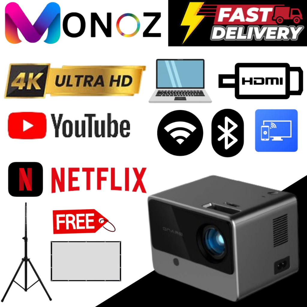 PROJECTOR K11 PRO FULL HD Android Projector Mini WiFi Bluetooth HDMI ...