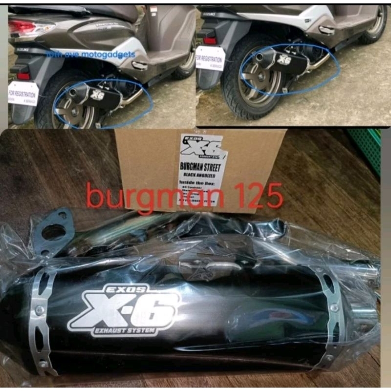Exos pipe X6/RX7 for burgman street 125/Ex/Aerox v2/Mio i 125 | Shopee ...