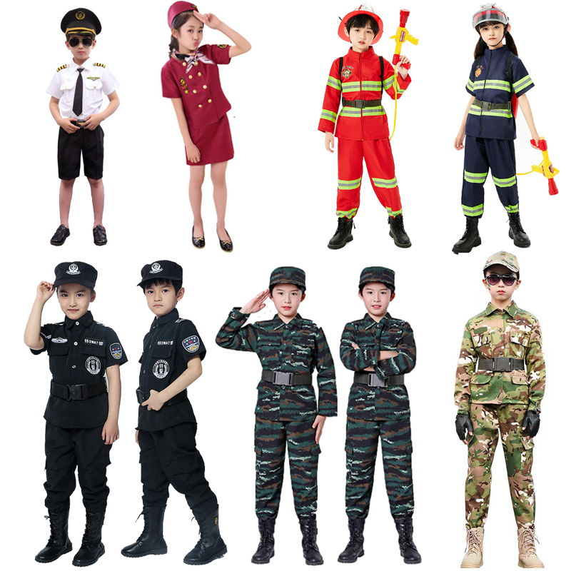 Ready Stock Captain Uniform Children Air Pilot Suit Boys Girls Costume ...