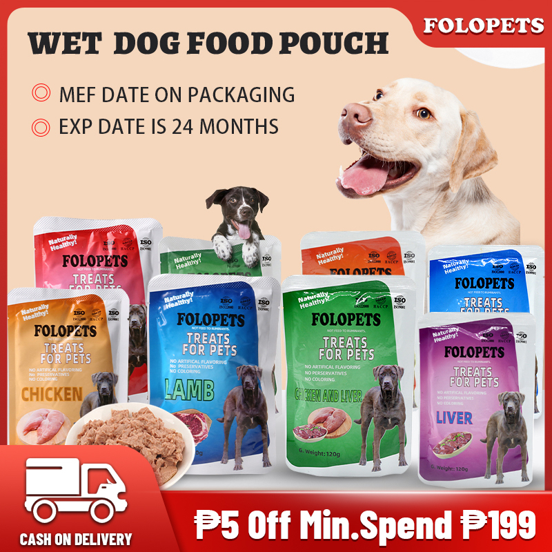 FOLOPETS Wet Dog Food 120g Fresh Natural Organic Pouch Dog Food Wet Dog ...