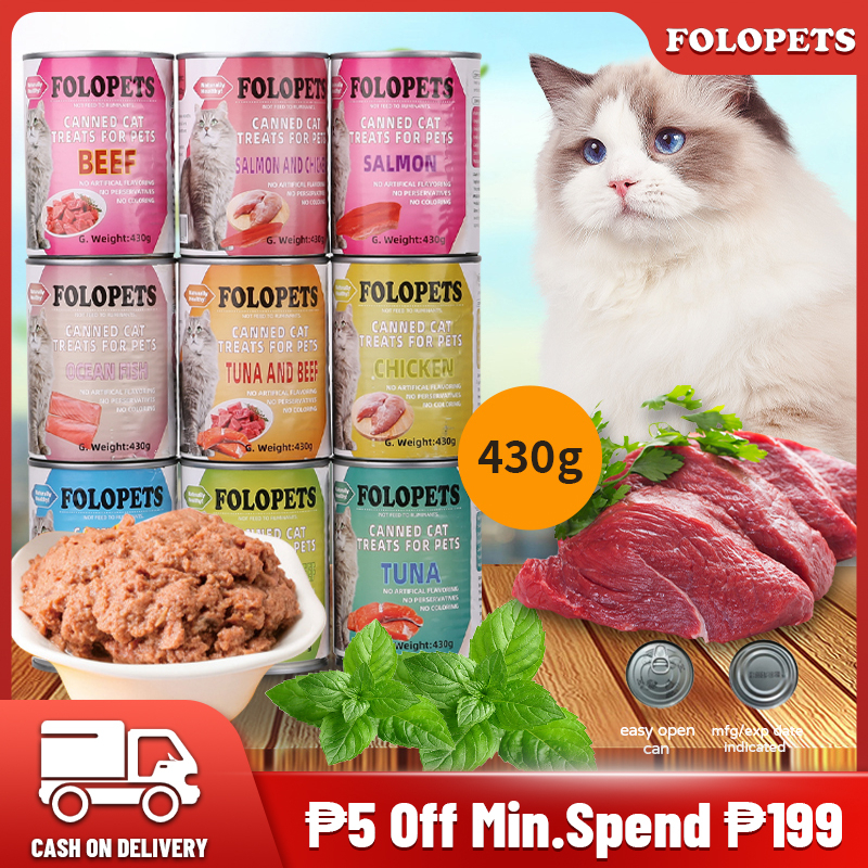 FOLOPETS Wet Cat Food In Can 100g/430g Pure Natural Organic Cat Can ...