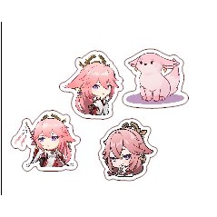 4pc/order Genshin Impact Yae miko Set C Emoji Waterproof Sticker Matte ...