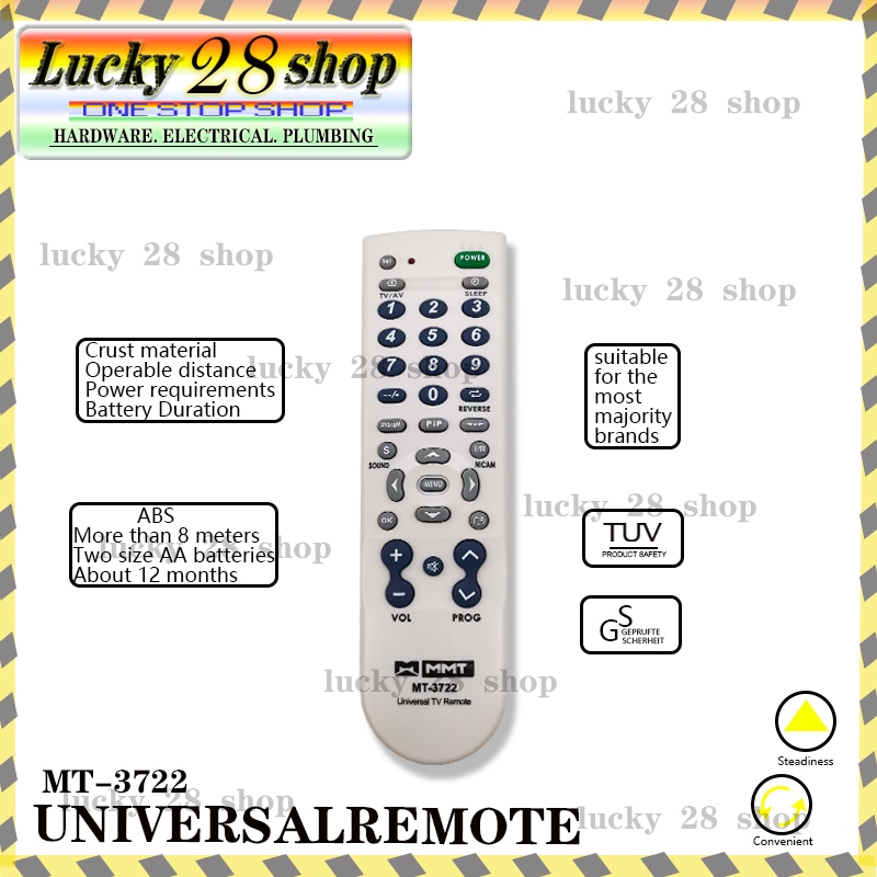 MMT UNIVERSAL TV REMOTE CONTROL (MT-3722/MT-3724/MT-3725/MT-3726/MT ...