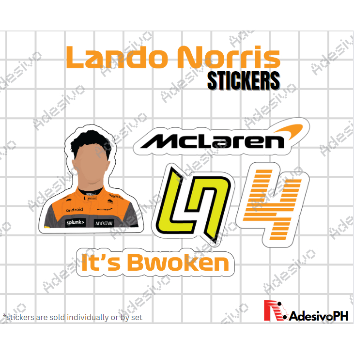 Lando Norris Sticker Pack - MCLAREN/ GLOSSY / MATTE / HOLOGRAPHIC ...