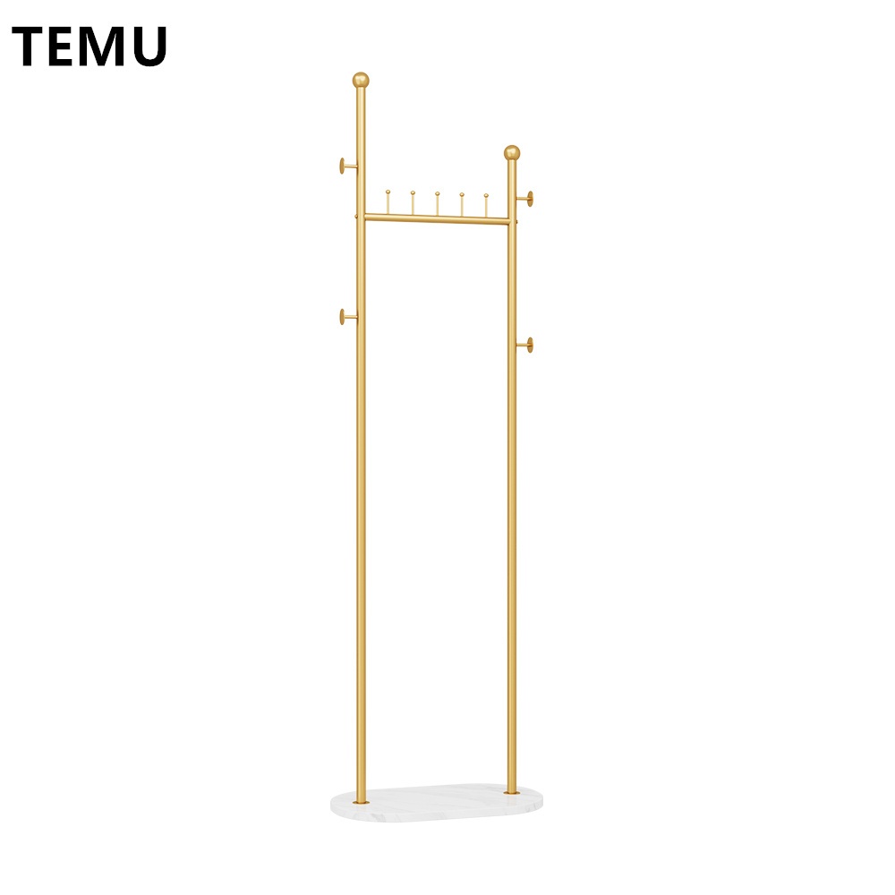 TEMU - Wall Mounted Clothes Hanging Organizer Rack Black Hanger rack ...