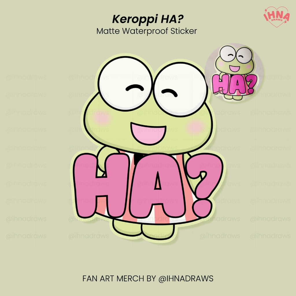 Keroppi Frog Cute Meme Matte Sticker (Tags: aesthetic deco sticker bujo ...