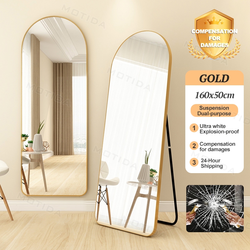 Mirror With Stand Full Body Mirror Bathroom Floor Mirror Floor-To ...