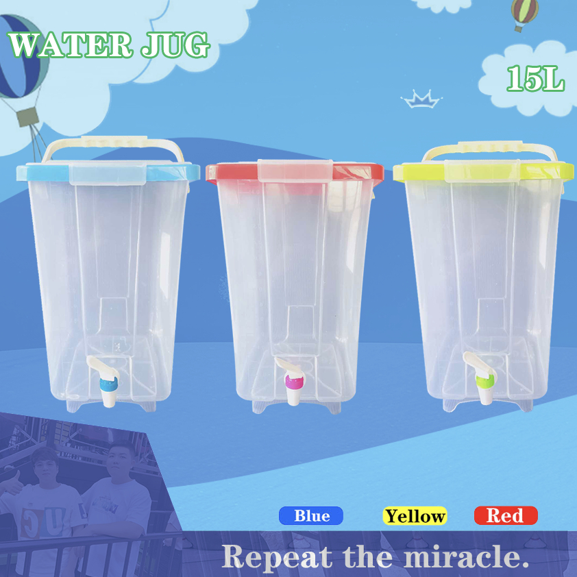 SJM MALL- 15 Liters WATER/JUNCE CONTAINER/JUG/ w/FAUCET 3 COLORS ...