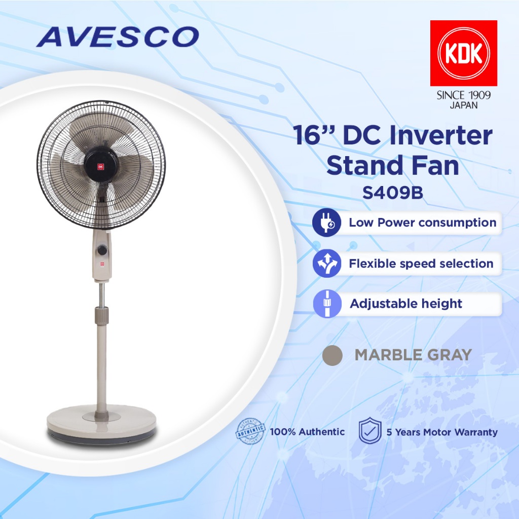KDK DC Inverter Stand Fan 16" | S409B | Low Power Consumption, Double ...