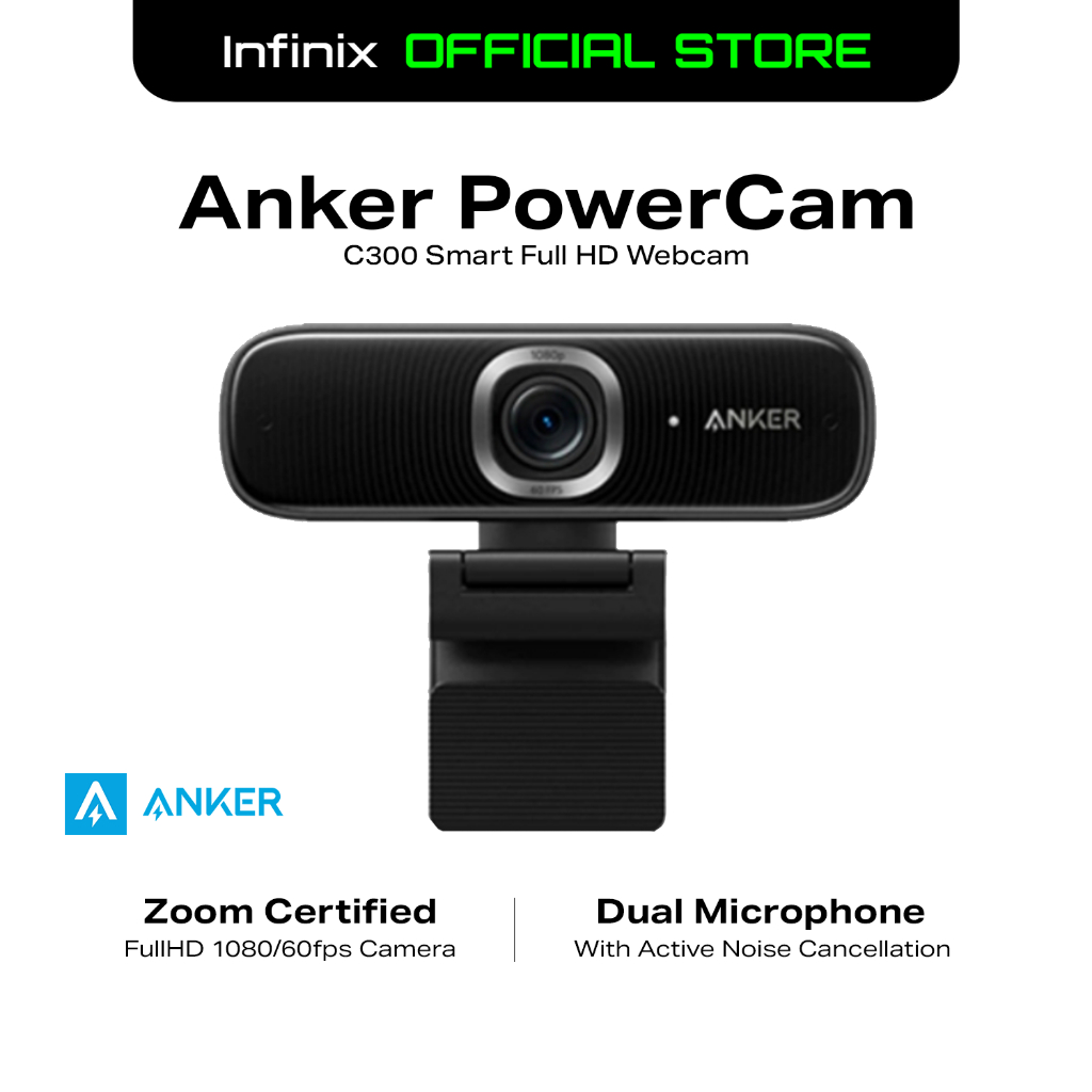 Infinix Anker PowerCam C300 Smart Full HD Webcam, 1080p 60 FPS, Noise ...