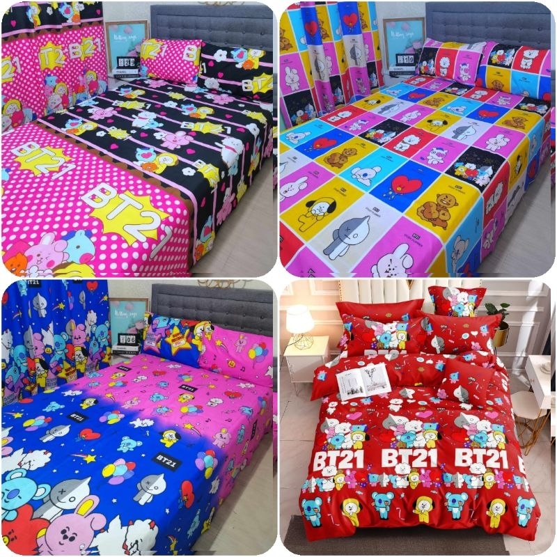 BTS | BT21 BEDSHEET +2 PILLOW CASE FITTED SHEET GARTERIZED CANADIAN ...