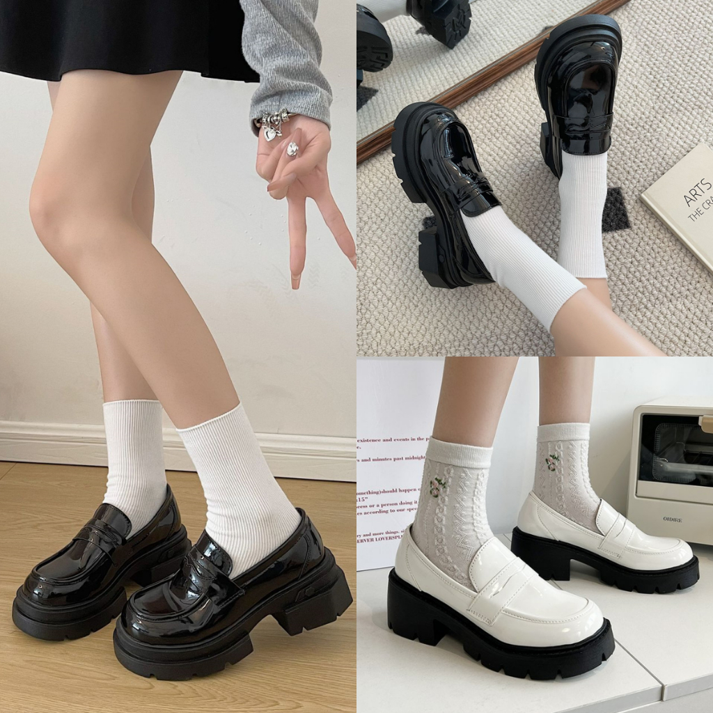 Size 35-40 British Academy style thick sole Lefu leather shoes for ...