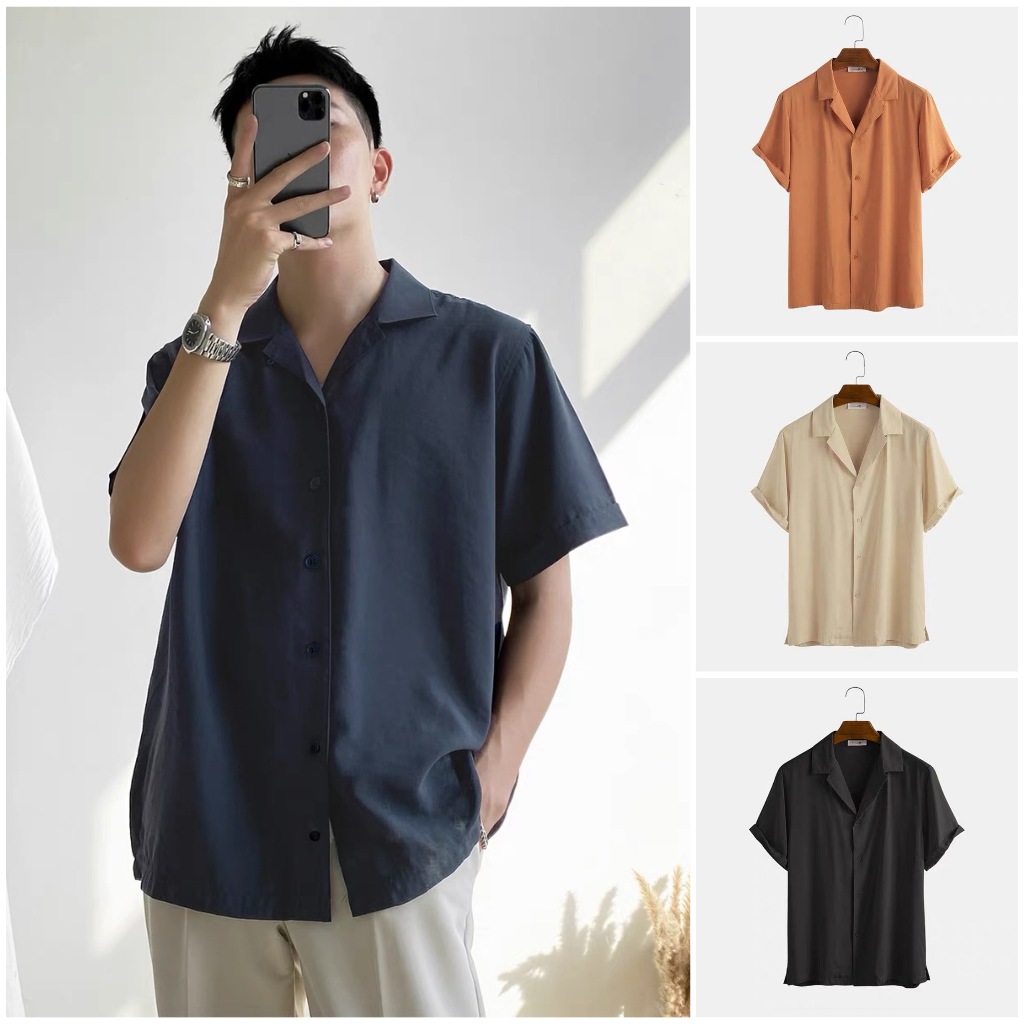 JL CLASSIC Korean Polo for Men 7 Colors Cotton Silk Fabric Short Sleeve ...