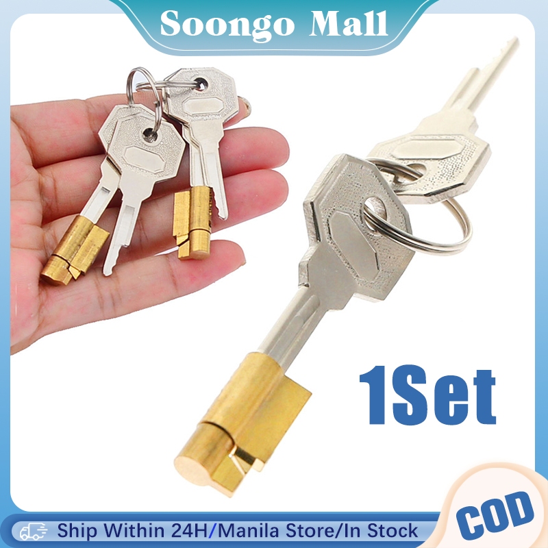 Cylinder Lock Solid Brass Construction Serrated Shaped Keys With 2 Keys ...