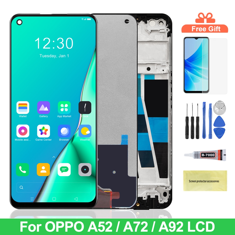 Screen LCD For OPPO A92 A52 A72 4G LCD Display Touch Screen Assembly Replacement with Frame ...