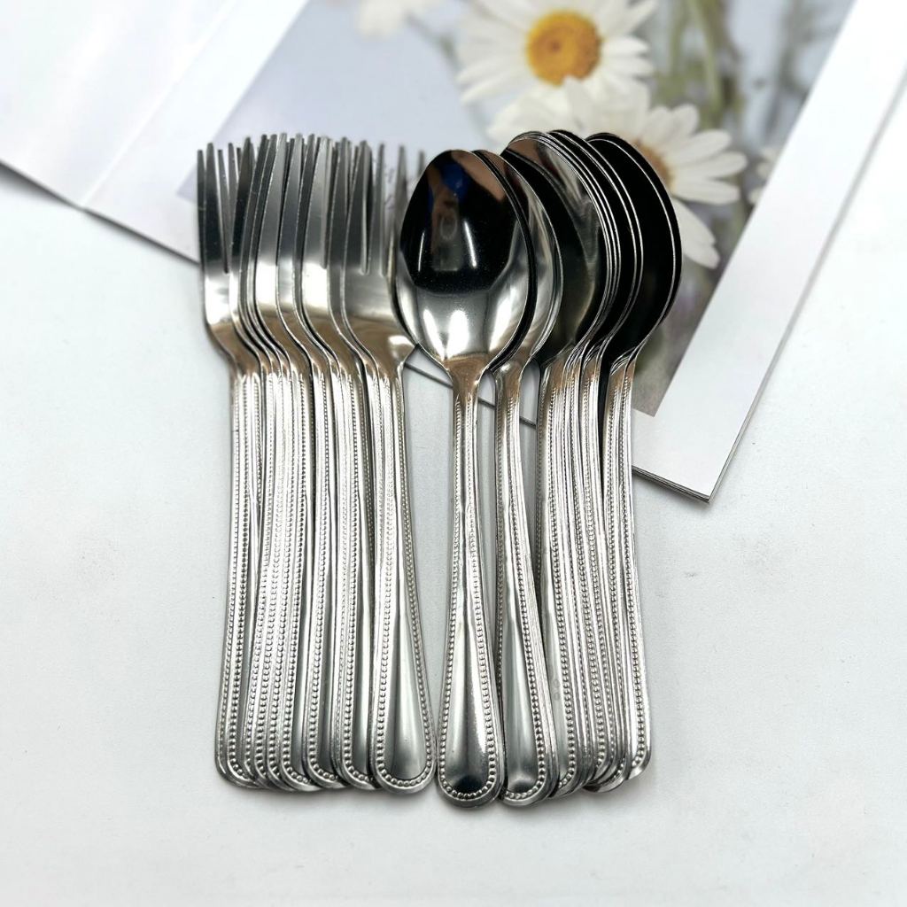 【LX♥SAVER 】2Dozen/12 Spoon & 12 Fork Set Extra Size & Thick Shine ...