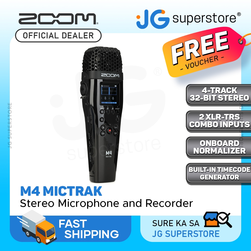 Zoom M4 MicTrak Stereo Microphone Audio Recorder with 4 Track 32-bit ... Zoom M4 MicTrak Stereo Microphone Audio Recorder with 4 Track 32-bit ...