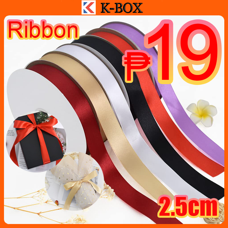(25 yards/roll) 2.5cm Satin Ribbon Roll Gift Packaging Ribbon Flower ...