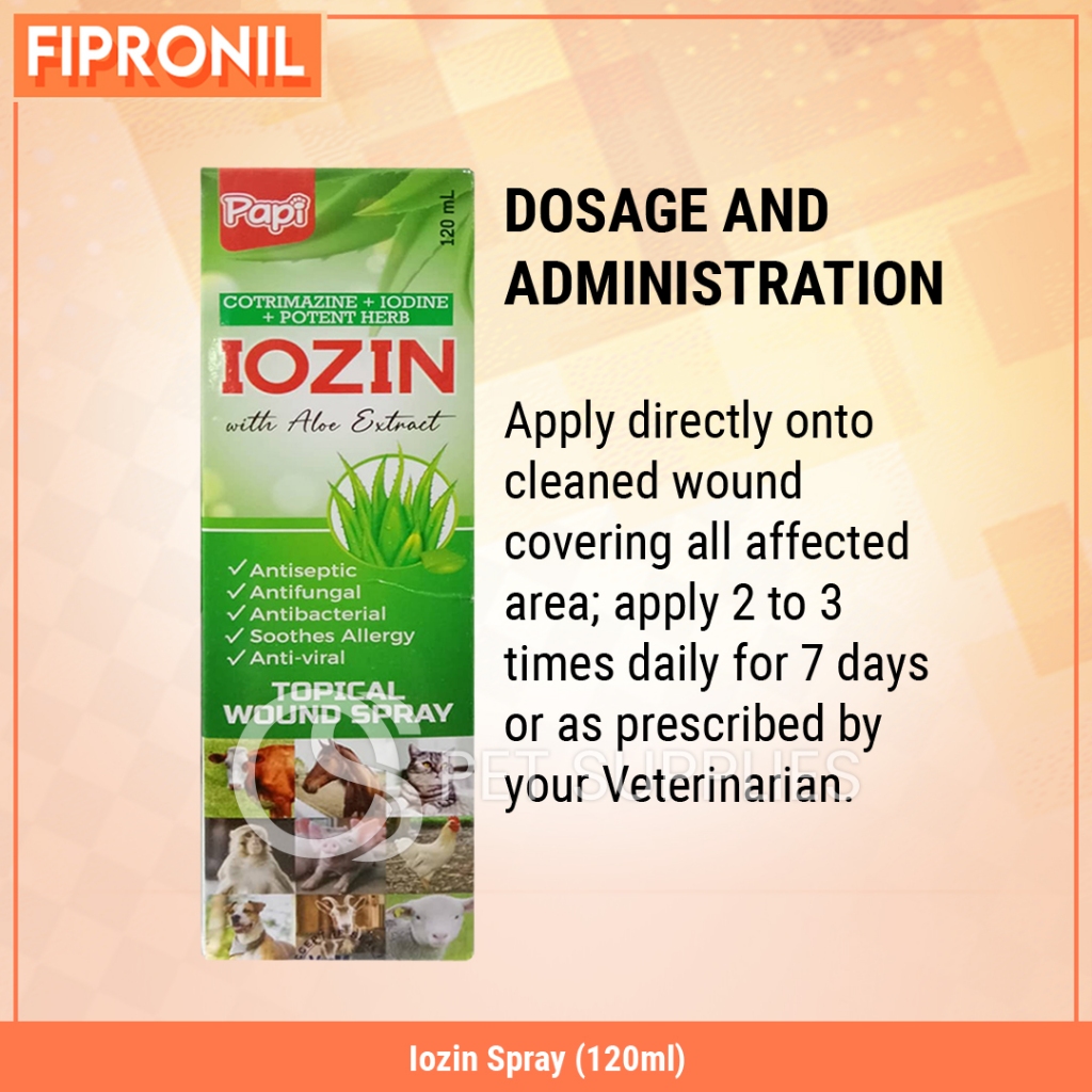 FIPRO-Papi Iozin with Aloe Extract Topical Wound Spray Cotrimazine ...